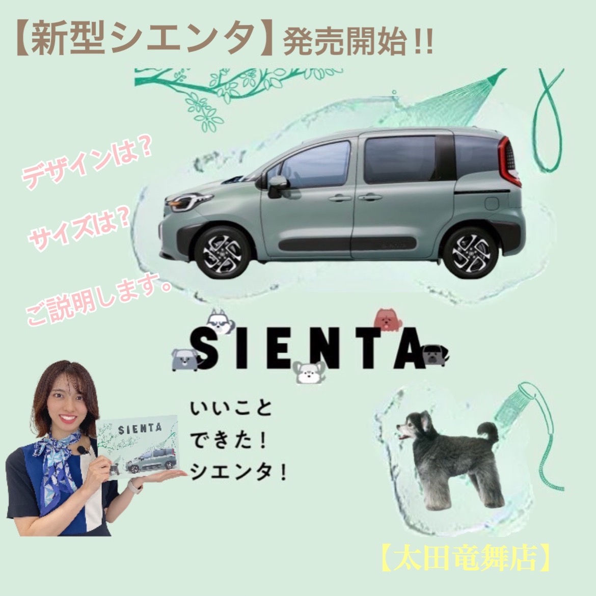 トヨタ【新型シエンタ】発売！変化したデザインの特徴と車両サイズをご紹介します！【群馬トヨタ太田竜舞店】 - 太田竜舞店