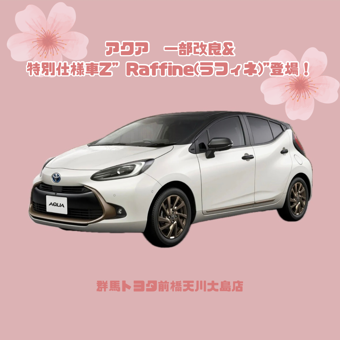 【一部改良・特別仕様車】アクア、一部改良しました！特別仕様車Z”Raffine(ラフィネ)”登場！ - 前橋天川大島店